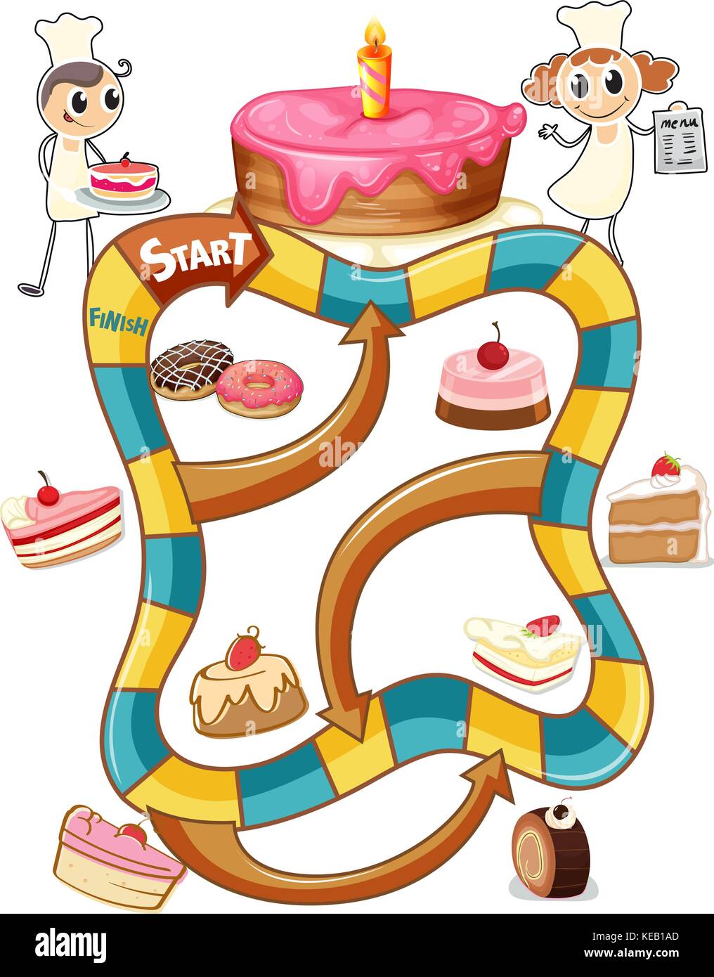 boardgame template with cakes Stock Vector Image & Art - Alamy
