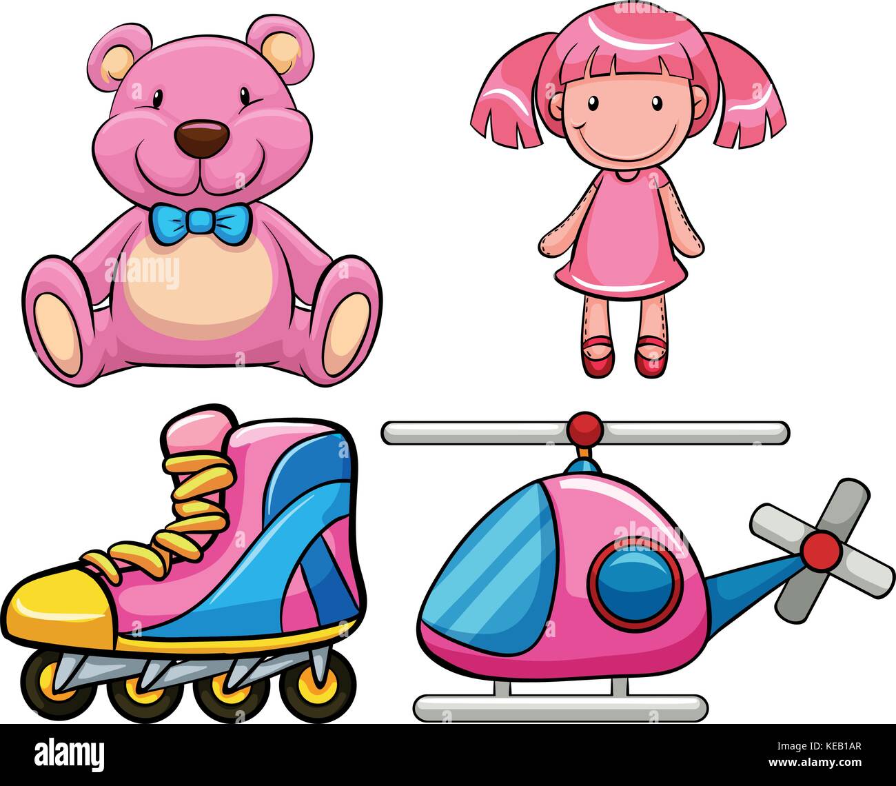 Set of pink toys in classic design Stock Vector Image & Art - Alamy
