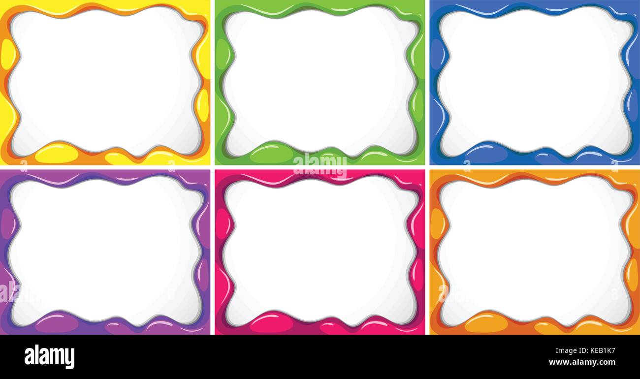 Six different borders in many colors Stock Vector Image & Art - Alamy