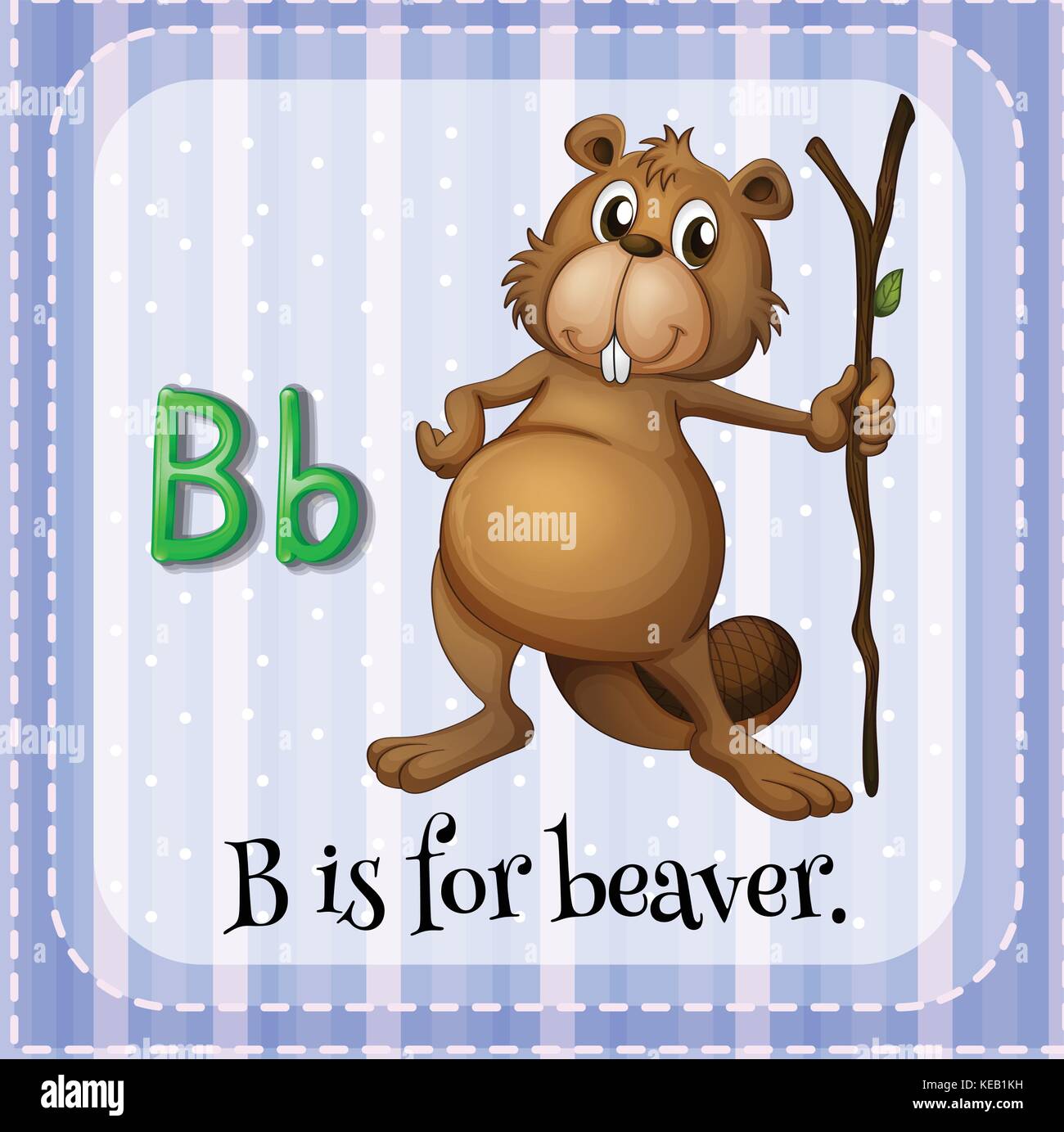 Flashcard letter B is for beaver Stock Vector Image & Art - Alamy