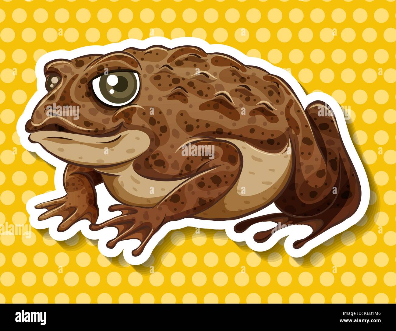 Brown frog on yellow polka dot background Stock Vector Image & Art - Alamy