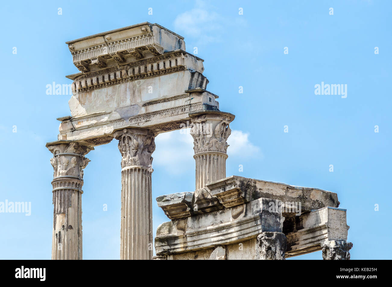 ancient old roman columns in rome, italy Stock Photo - Alamy