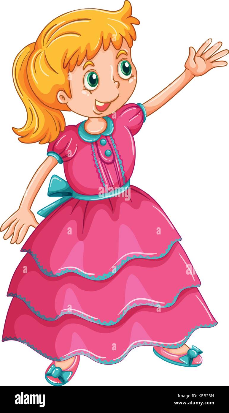 Girl in pink frock doing some action Stock Vector Image & Art - Alamy