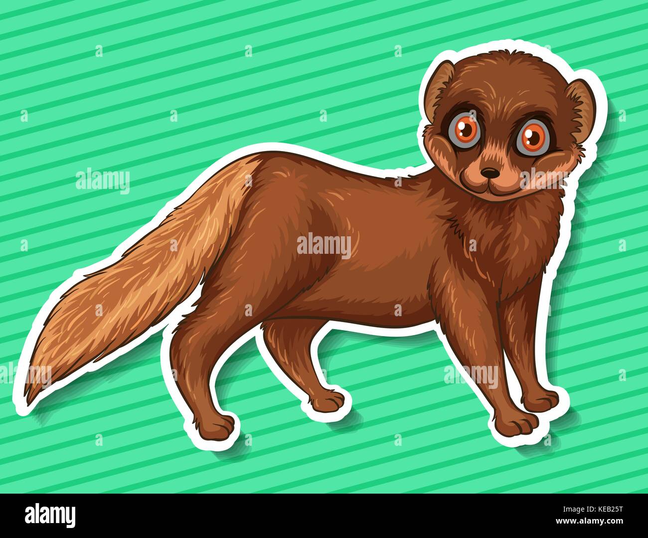 Closeup cute mynx on green background Stock Vector Image & Art - Alamy