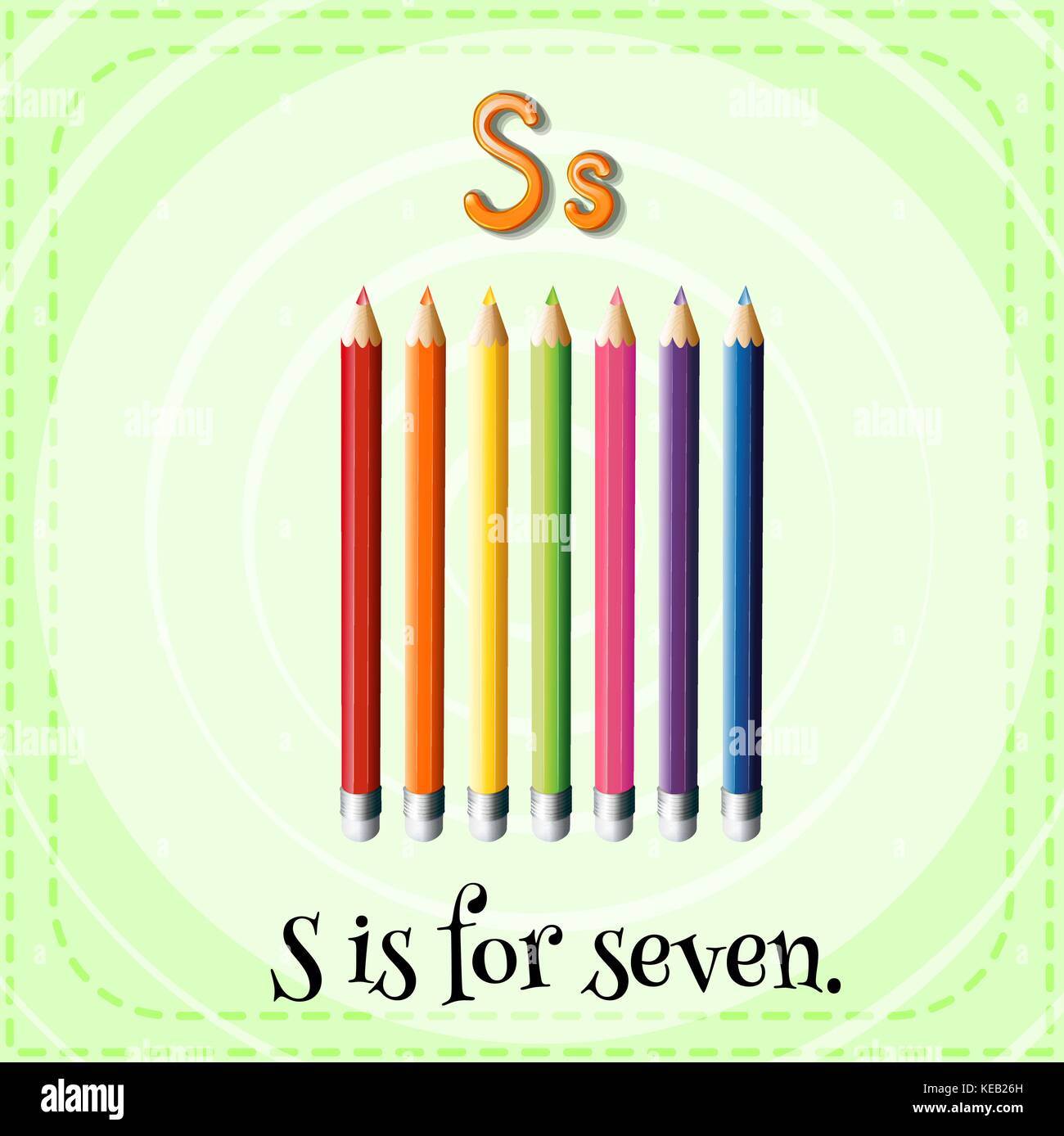 Flashcard letter S is for seven Stock Vector Image & Art - Alamy