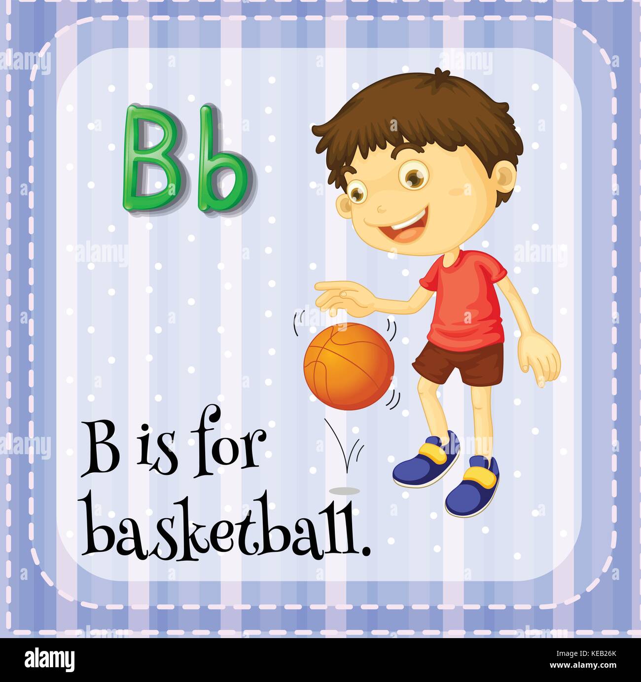 Flashcard of alphabet B is for basketball Stock Vector Image & Art - Alamy