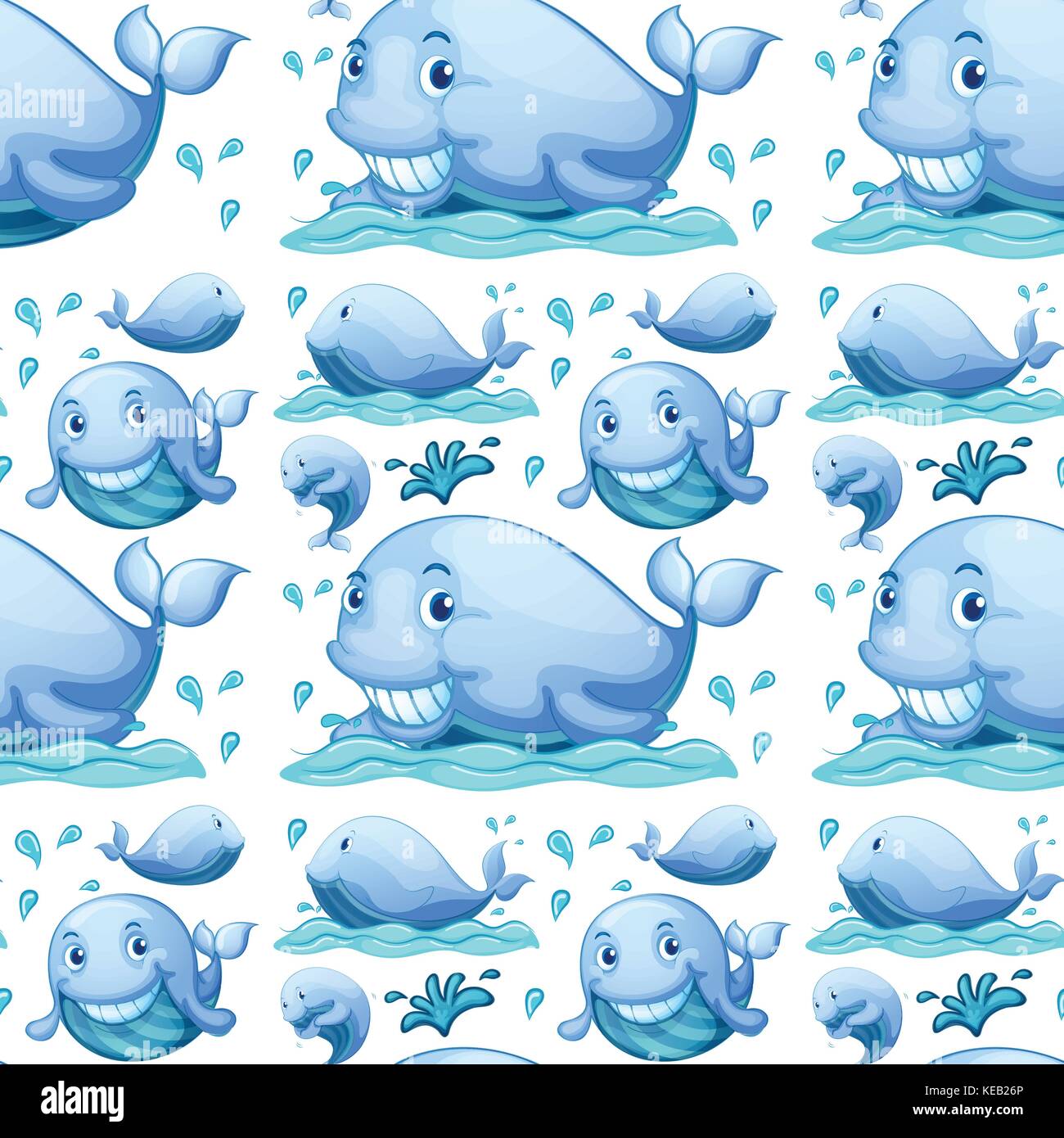 Seamless whale in different positions Stock Vector Image & Art - Alamy