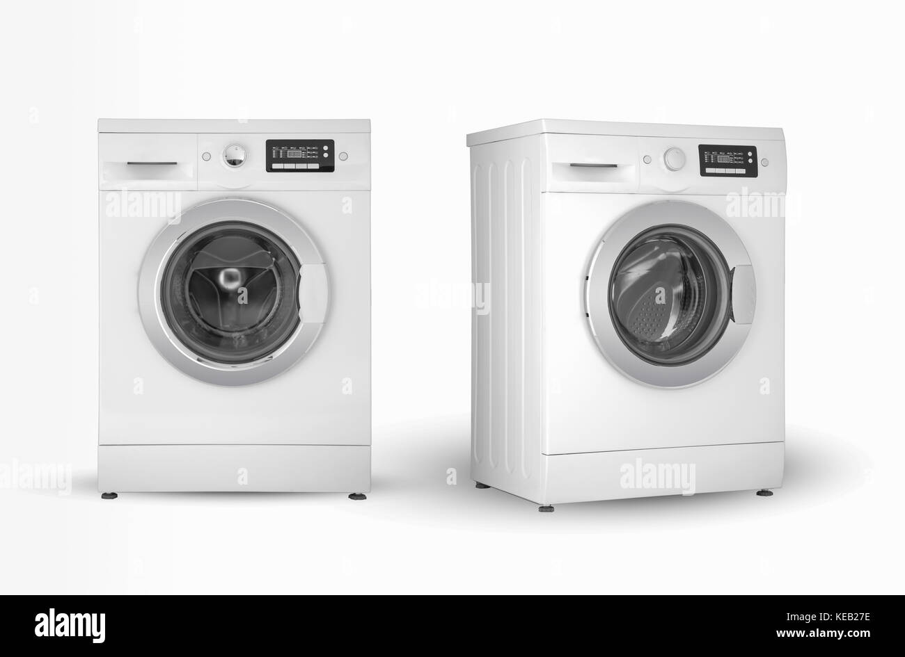 washing machine two positions on a white background Stock Photo - Alamy