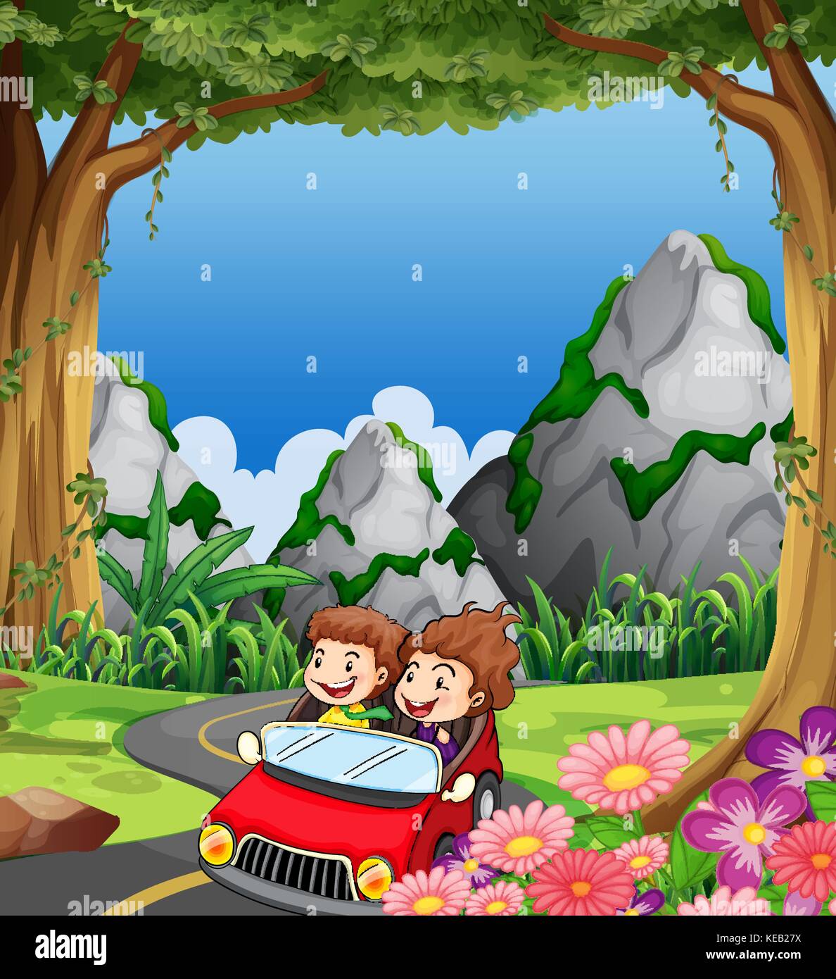 Summer street scene people Stock Vector Images - Alamy