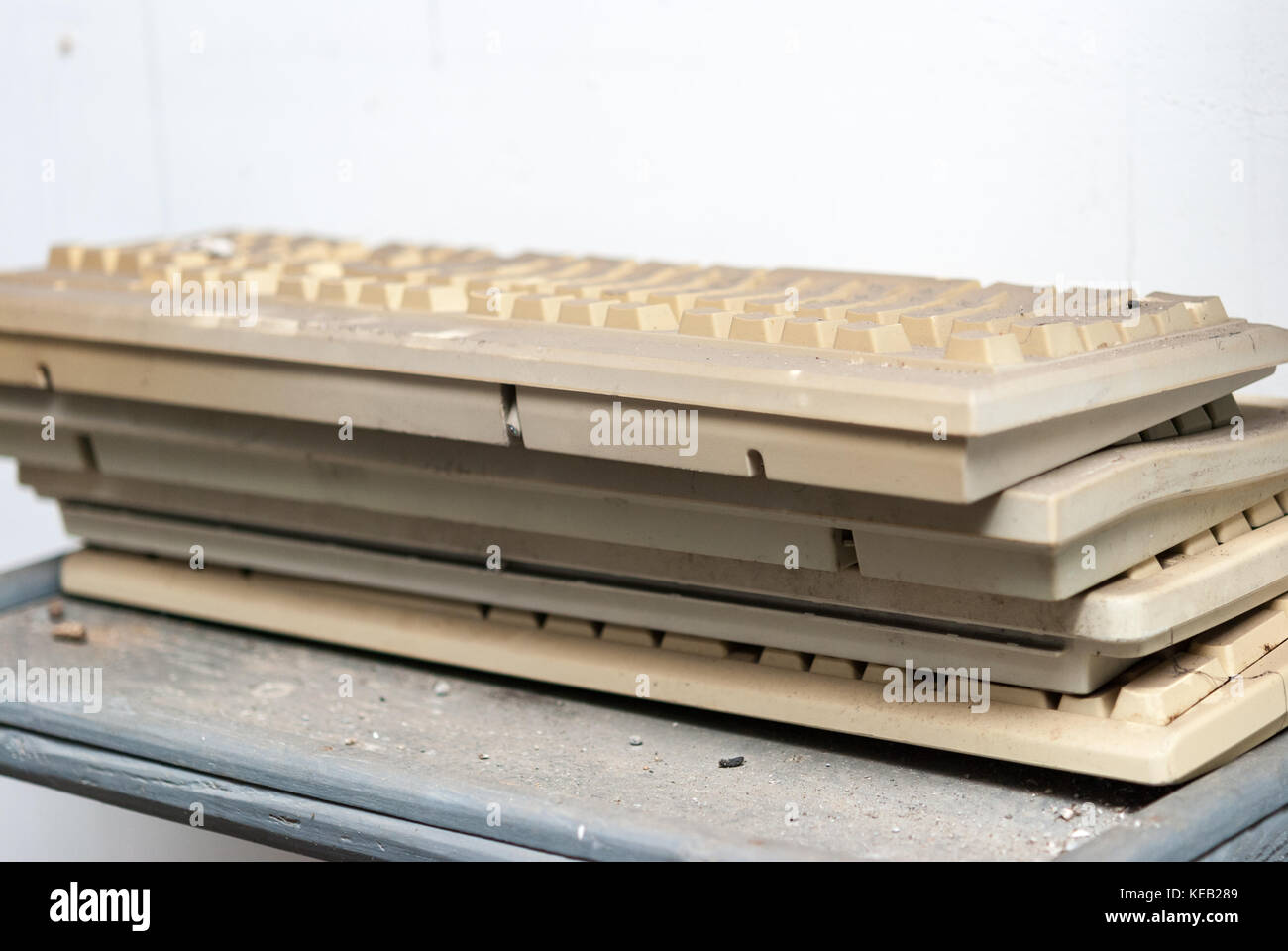 Old broken PC computer keyboards Stock Photo - Alamy