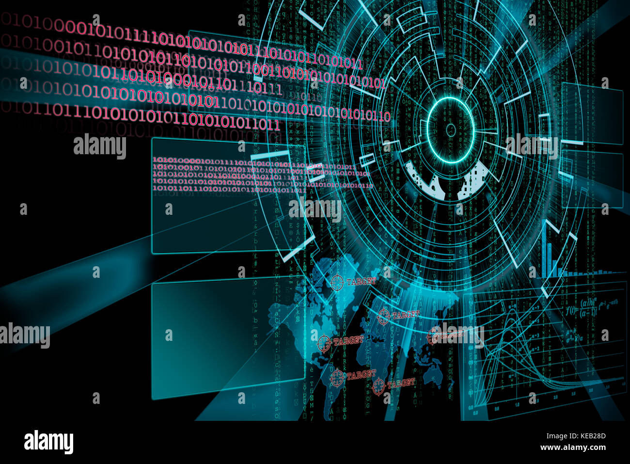 rendering of a futuristic cyber background target with laser light ...