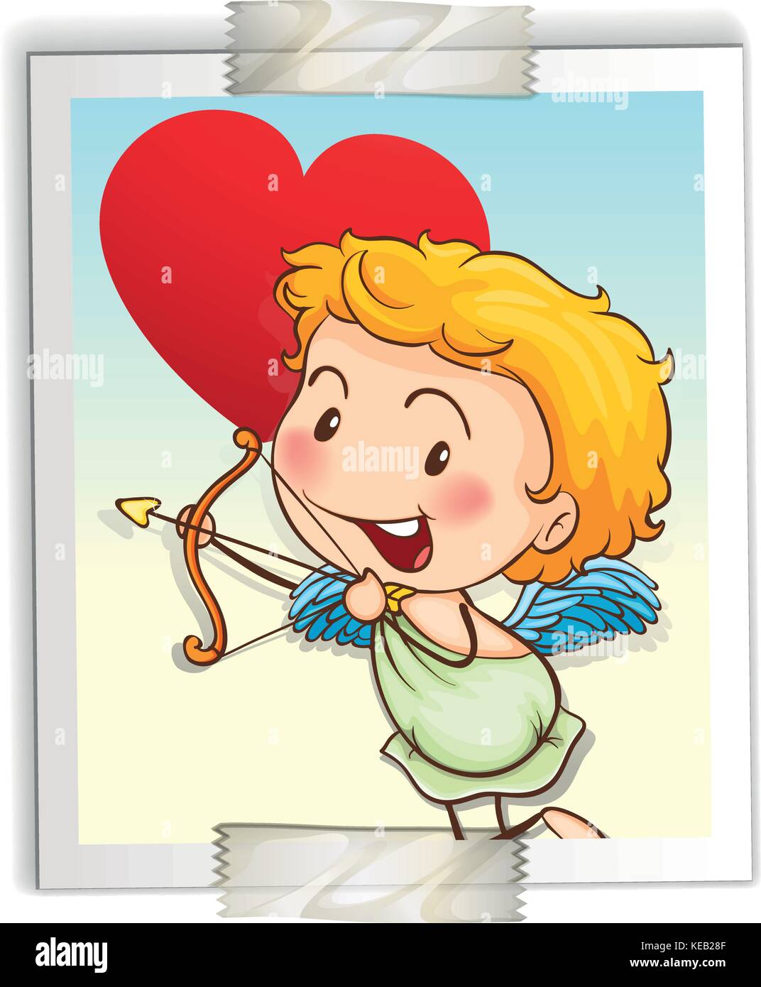 Illustration of a valentine card with cupid Stock Vector Image & Art ...
