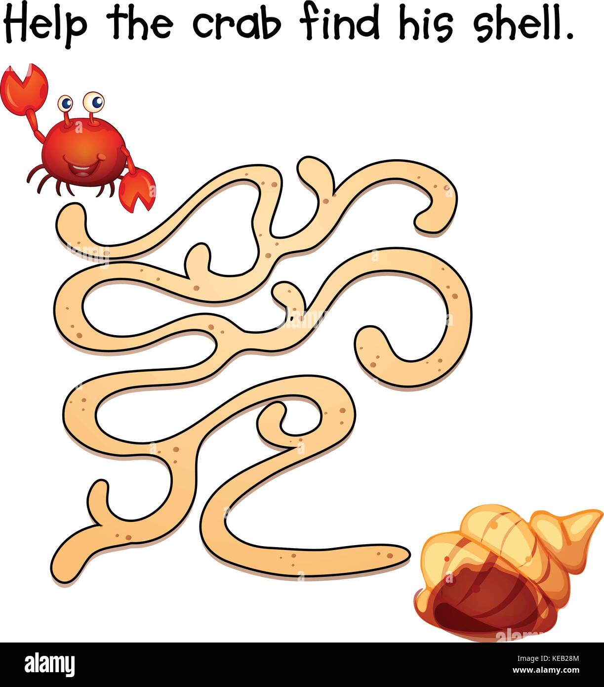 Illustration Of A Puzzle Game With Crab And Shell Stock Vector Image And Art Alamy
