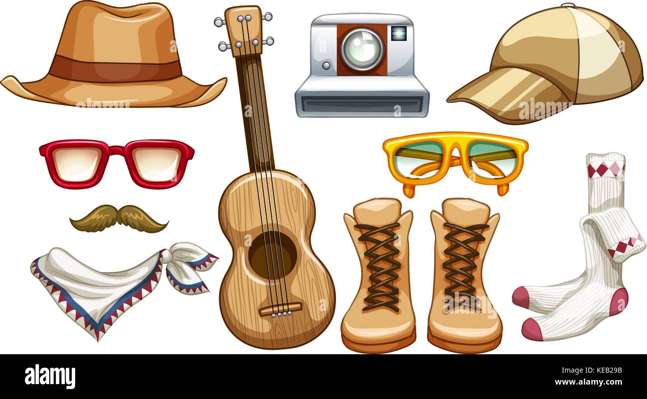 Different mustache set hipster Stock Vector Images - Alamy