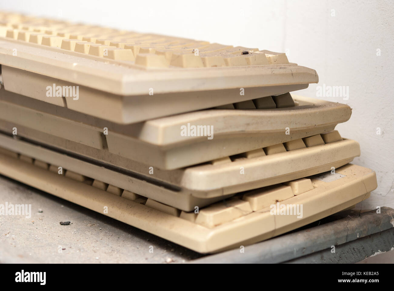 Old broken PC computer keyboards Stock Photo - Alamy