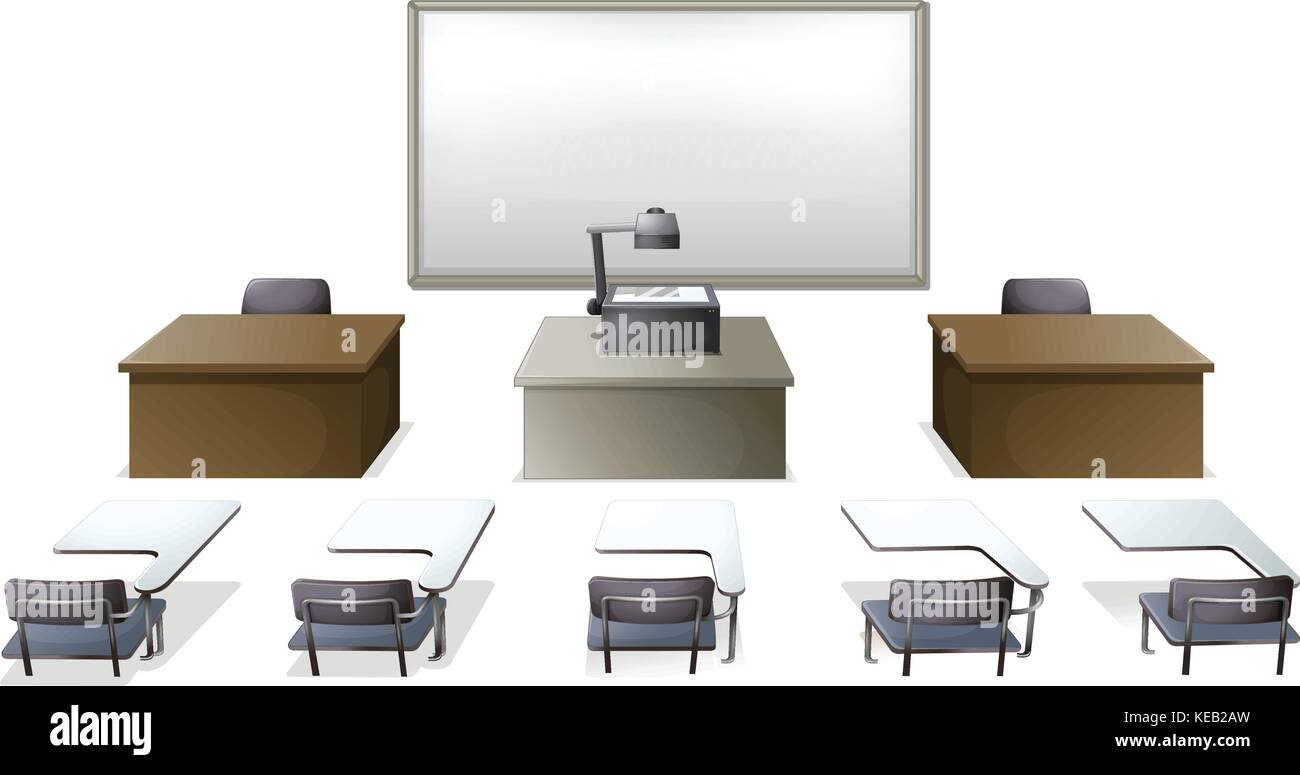 Empty computer classroom Stock Vector Images - Alamy