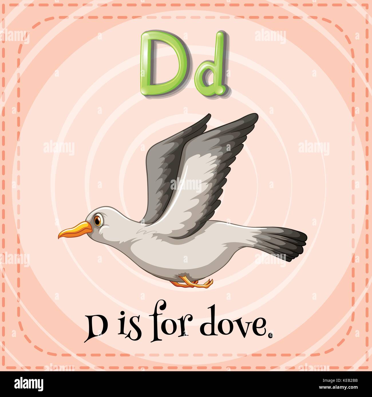 Flashcard letter D is for dove Stock Vector Image & Art - Alamy