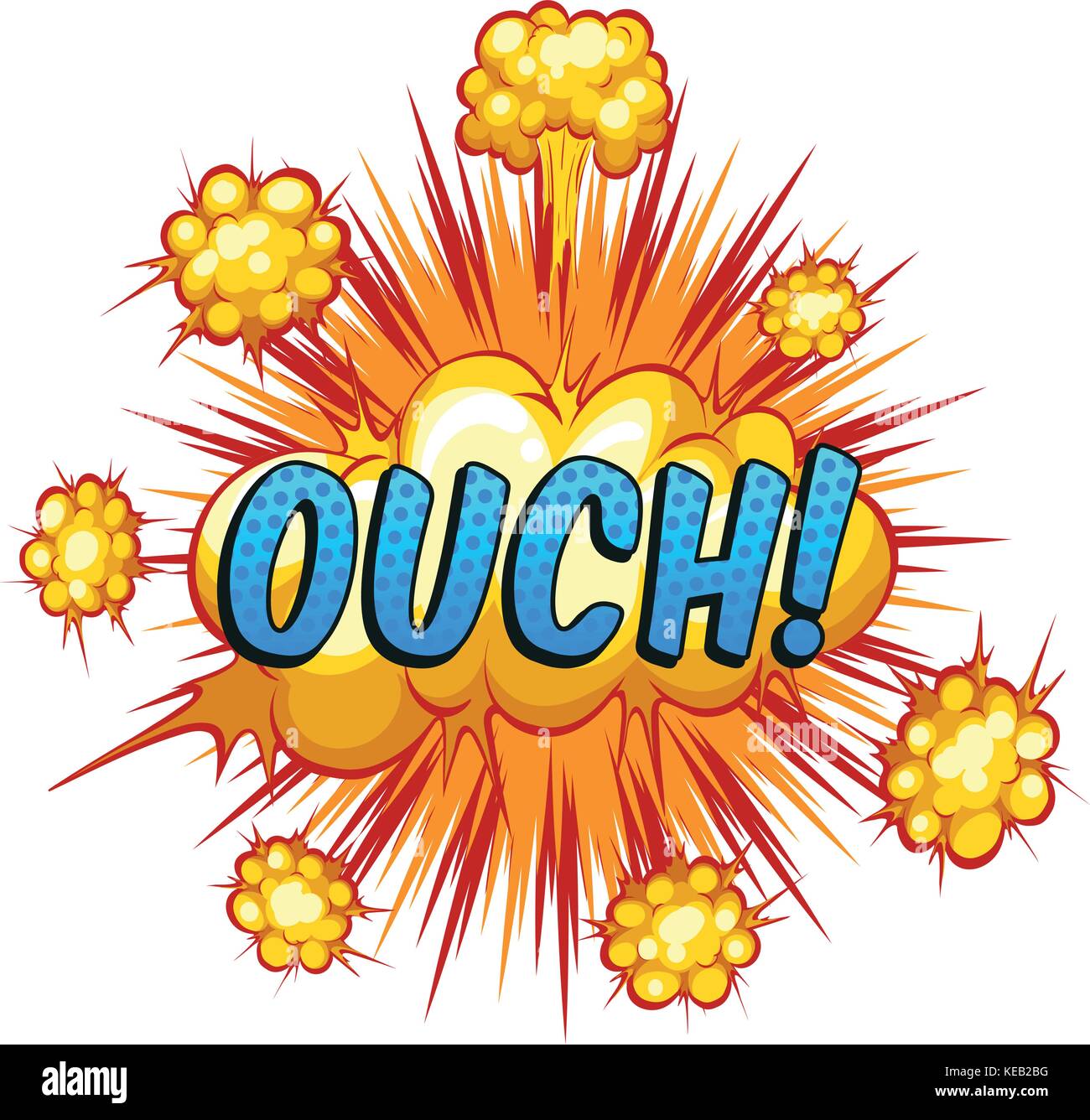 Ouch expression with cloud explosion background Stock Vector Image ...