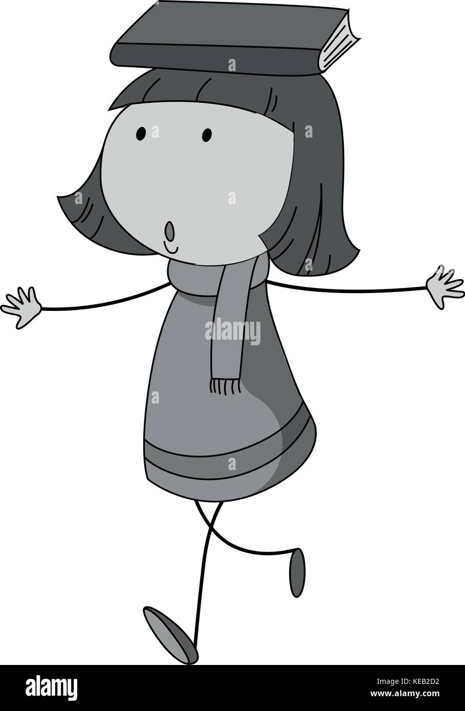 Girl balancing a book on head Stock Vector Images - Alamy