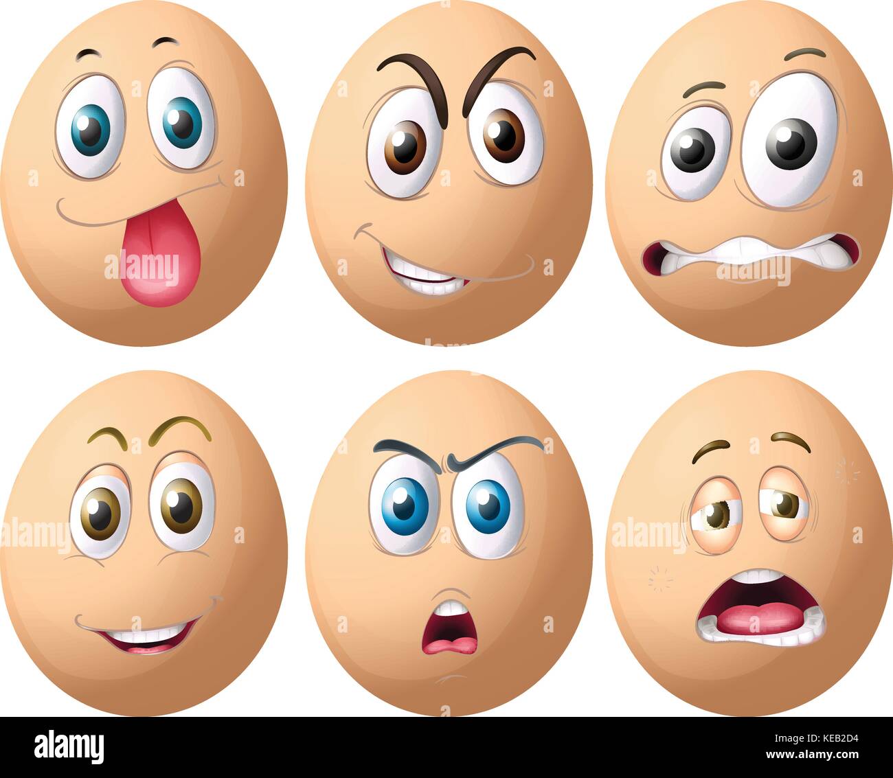 Illustration of eggs with facial expressions Stock Vector Image & Art ...