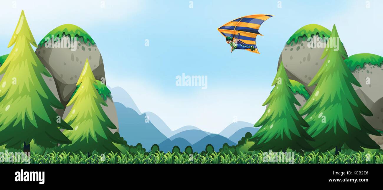 Pine trees forest over Stock Vector Images - Alamy