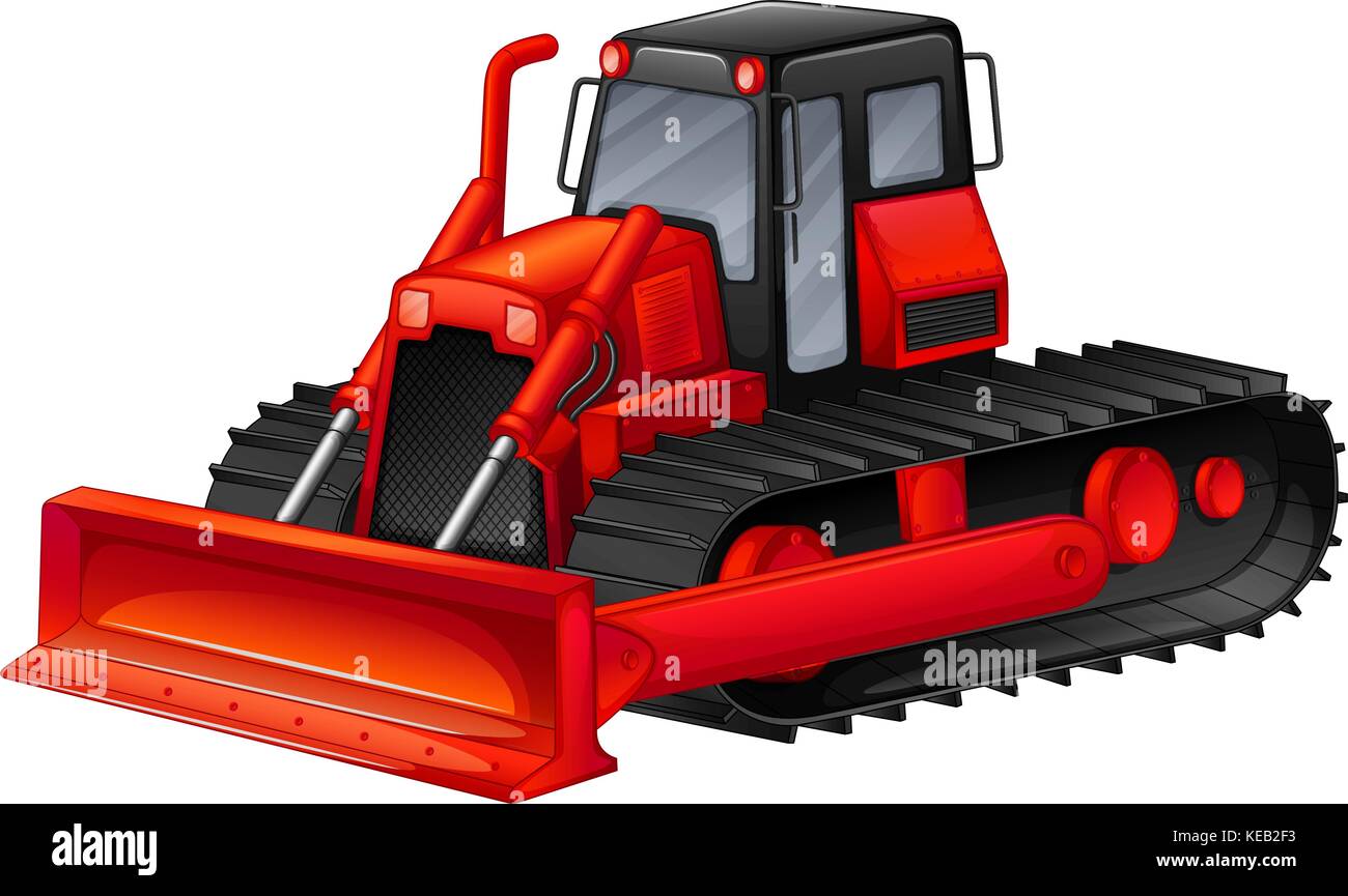 Close up red bulldozer with simple design Stock Vector Image & Art - Alamy