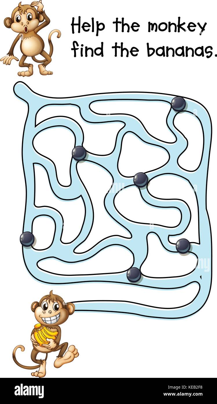 Cartoon Monkey Puzzle Game High Resolution Stock Photography and Images ...