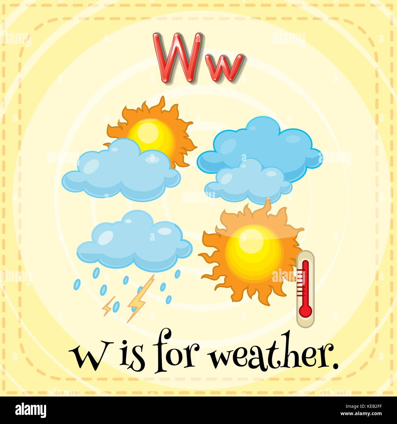 Flashcard letter W is for weather Stock Vector Image & Art - Alamy