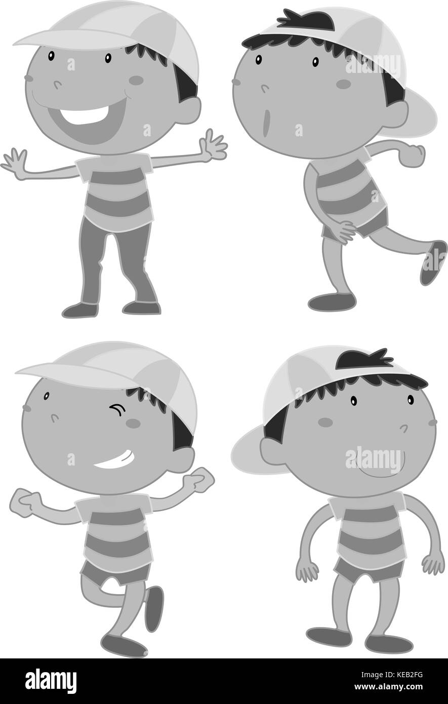 Set of little boy in different actions Stock Vector Image & Art - Alamy