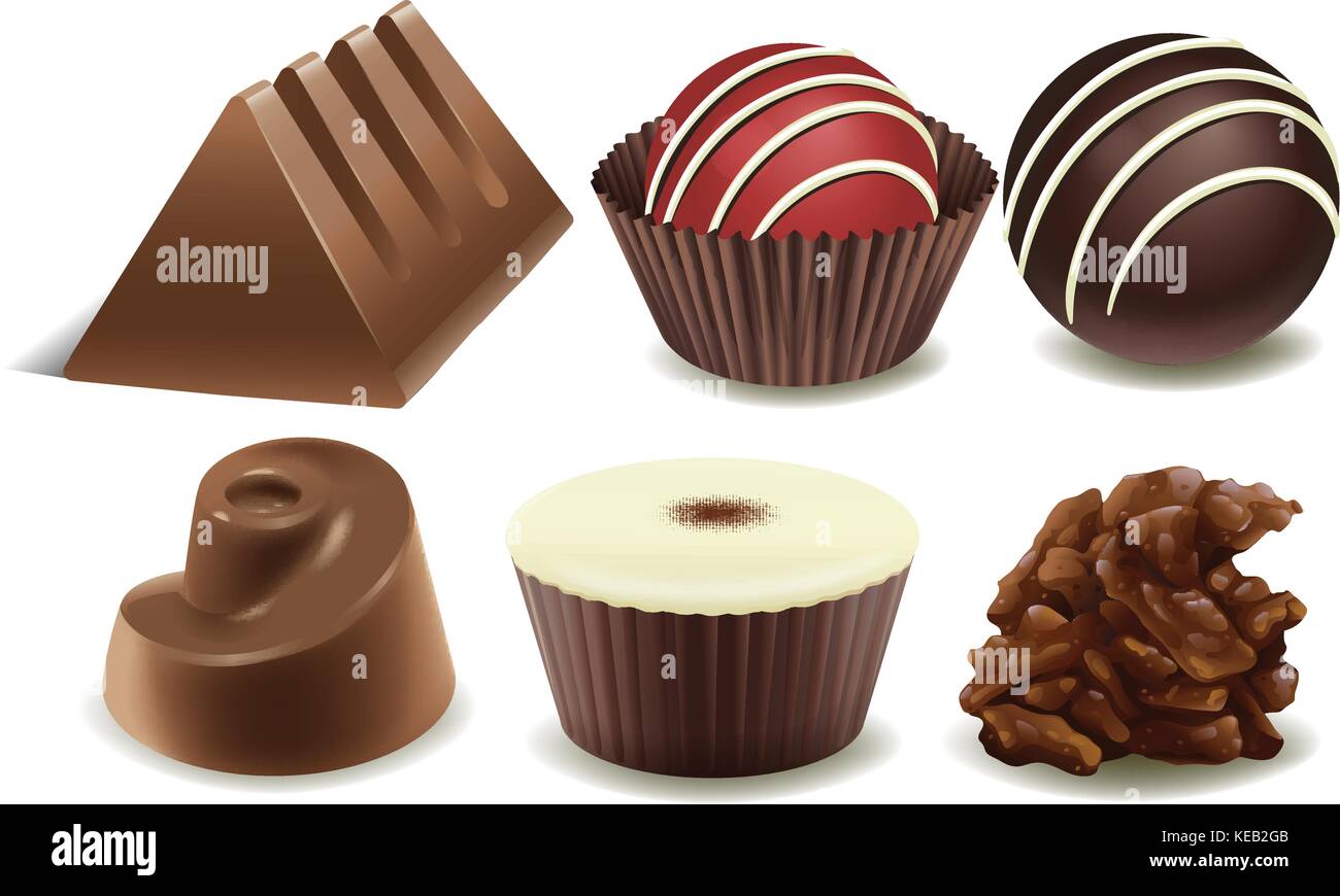 Pieces chocolate nuts Stock Vector Images - Alamy