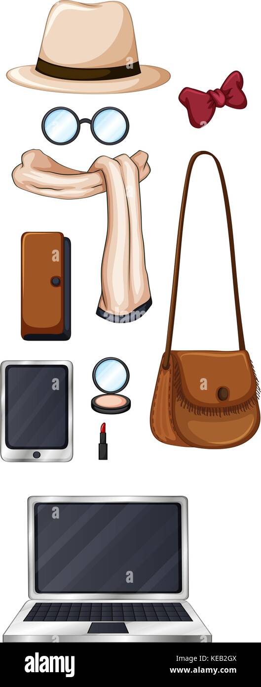 Different kind of hipster personal items Stock Vector Image & Art - Alamy