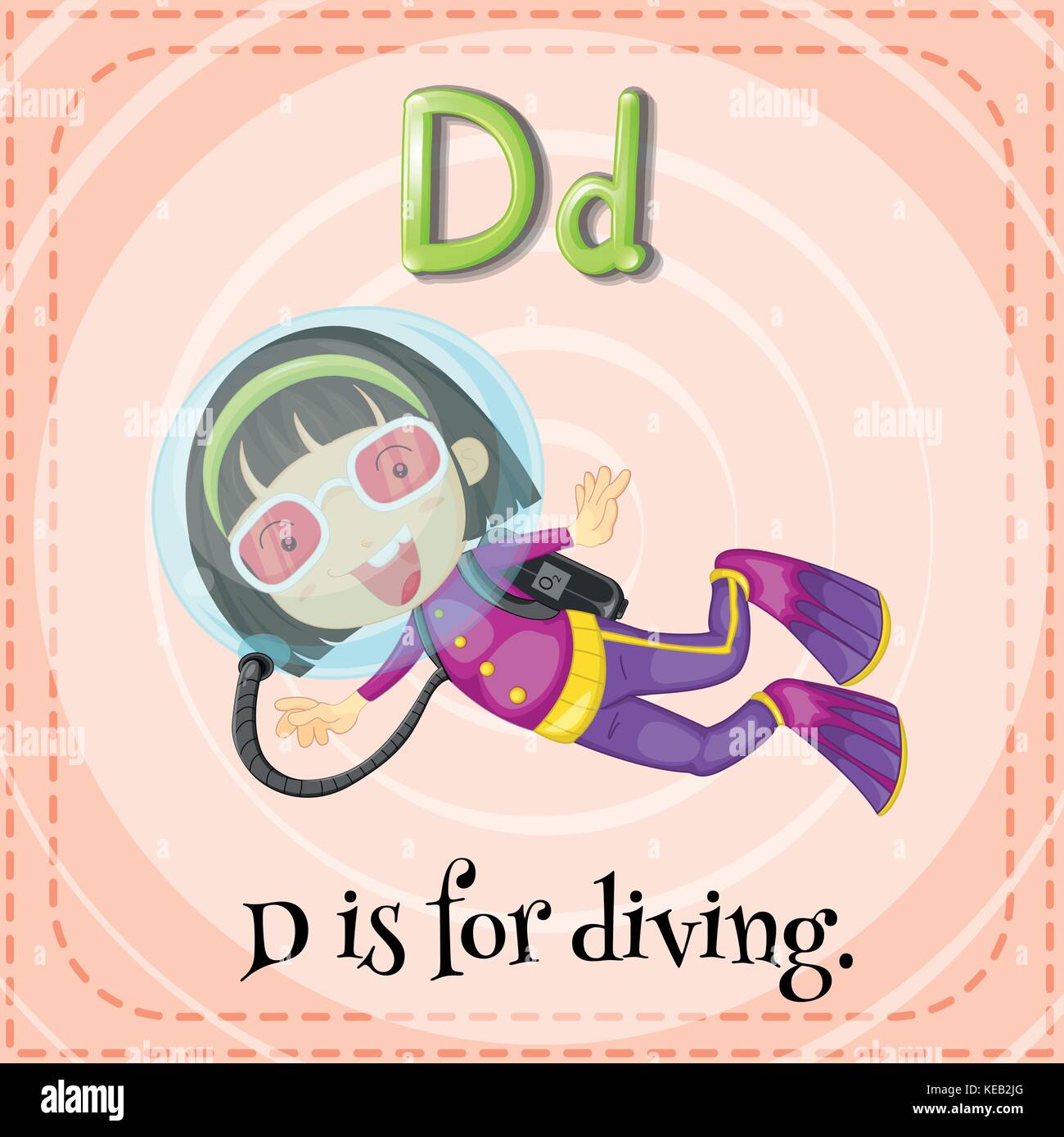 Cartoon illustration scuba diver girl Stock Vector Images - Alamy