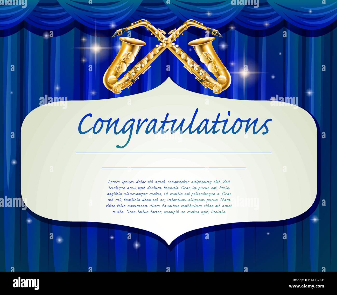 Certificate with musical instrument and curtain background Stock Vector ...