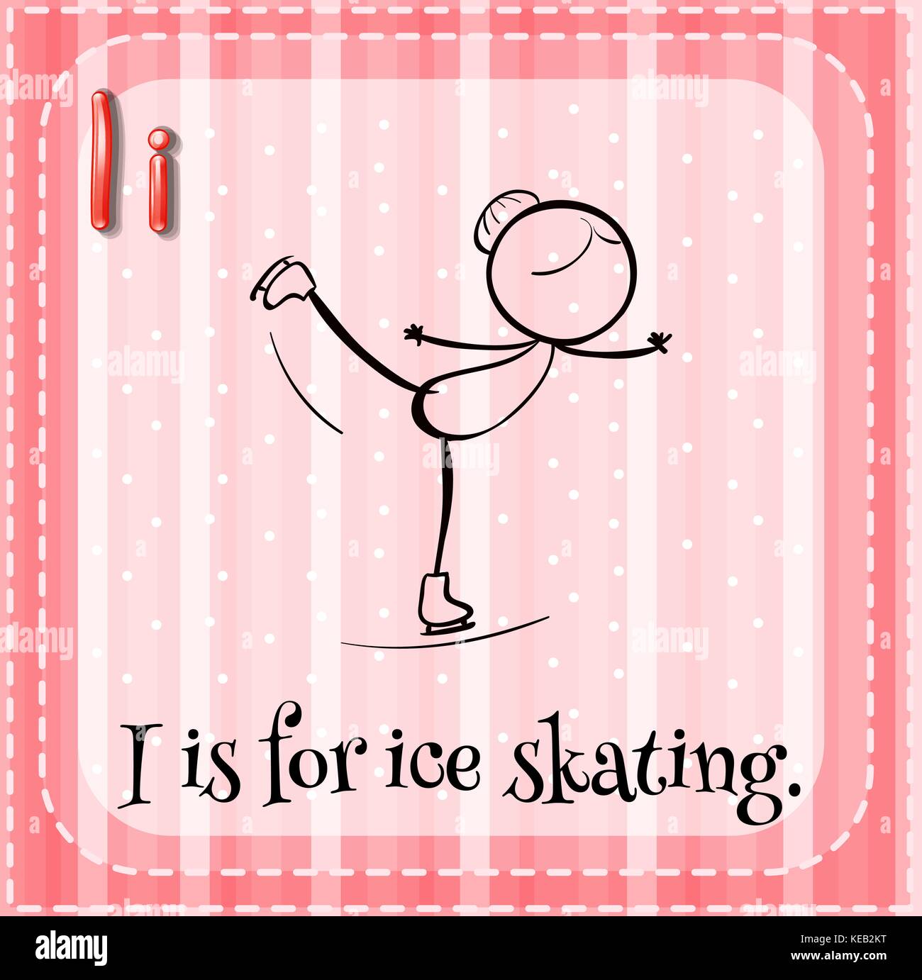 Flashcard letter I is for ice skating Stock Vector Image & Art - Alamy