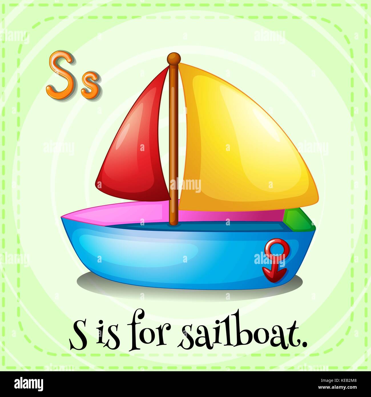 Flashcard letter S is for sailboat Stock Vector Image & Art - Alamy