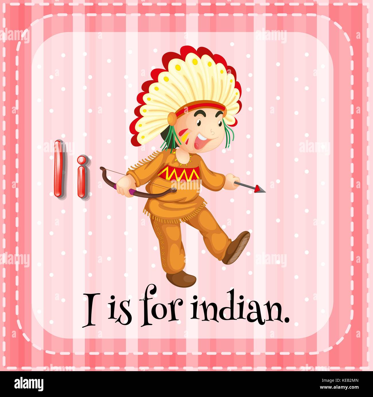 Flashcard alphabet I is for indian Stock Vector Image & Art - Alamy