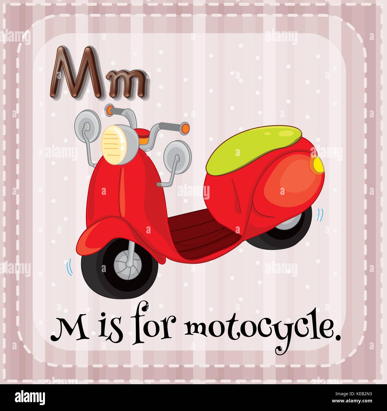 Flashcard letter M is for motorcycle Stock Vector Image & Art - Alamy