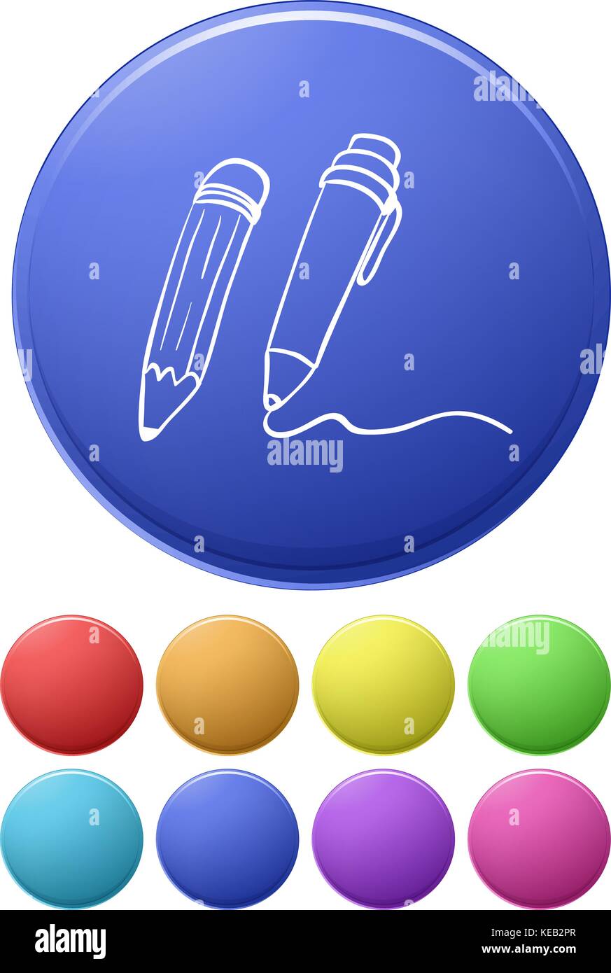 Illustration of pen and pencil icons Stock Vector Image & Art - Alamy