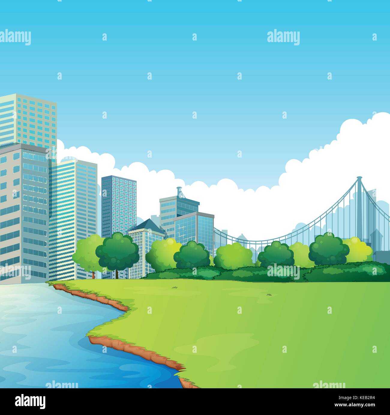Cartoon Background City Scene