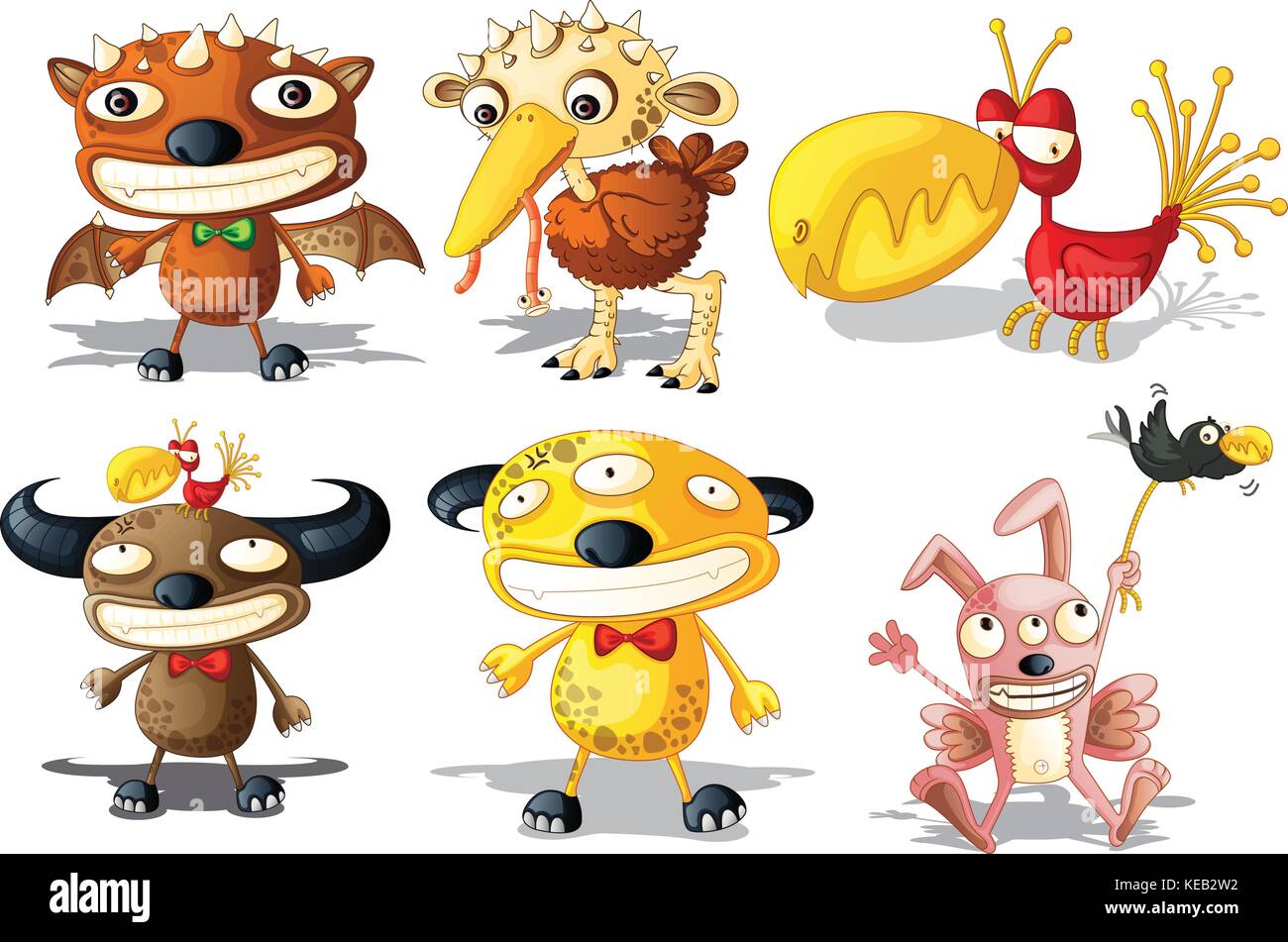 Six different monsters with funny looking Stock Vector Image & Art - Alamy