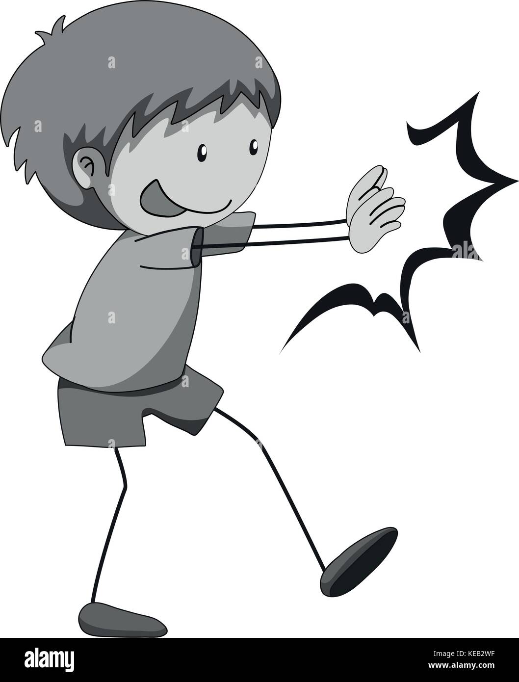 Happy boy pushing and fighting Stock Vector Image & Art - Alamy