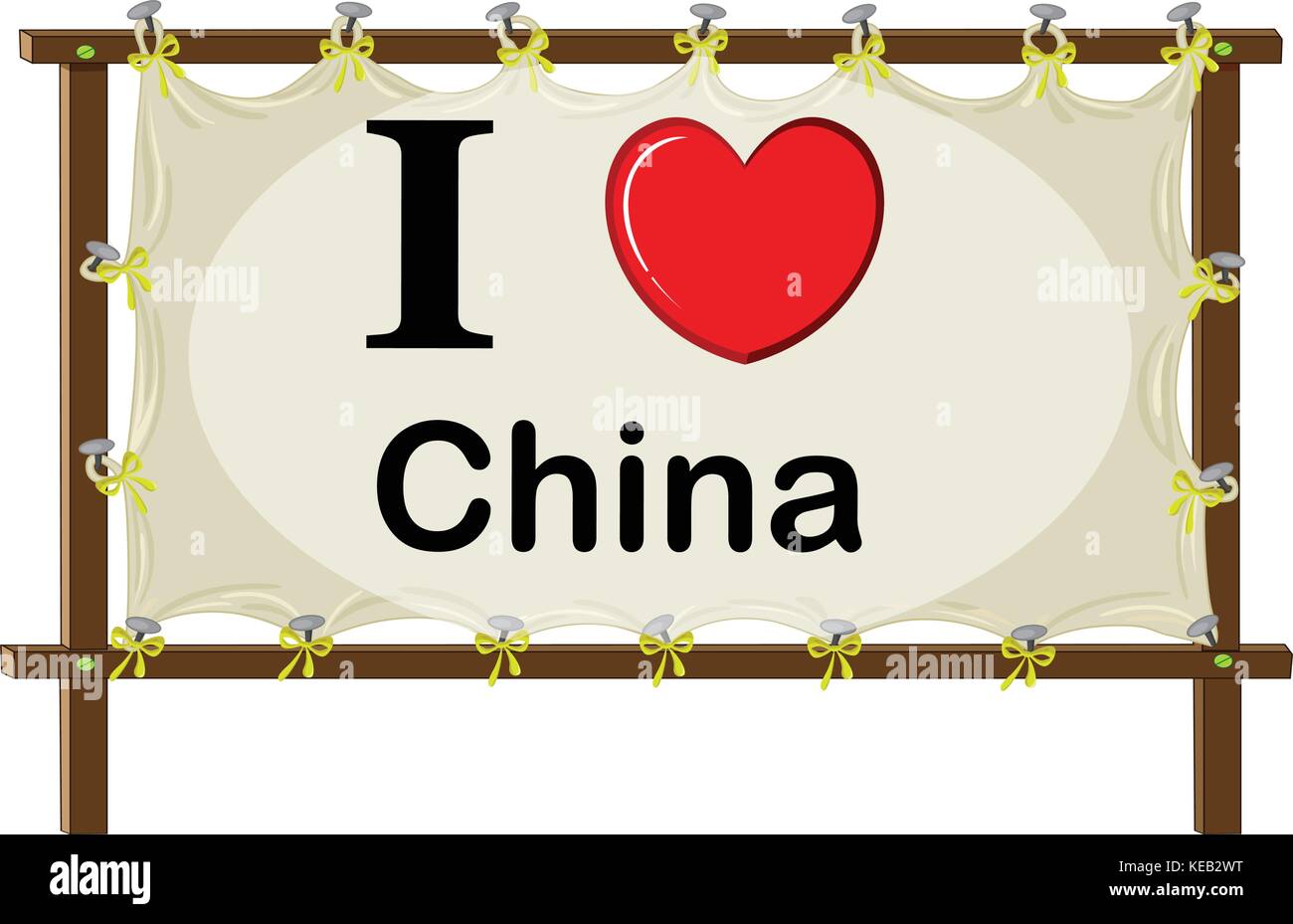 I love China banner with wooden frame Stock Vector Image & Art - Alamy