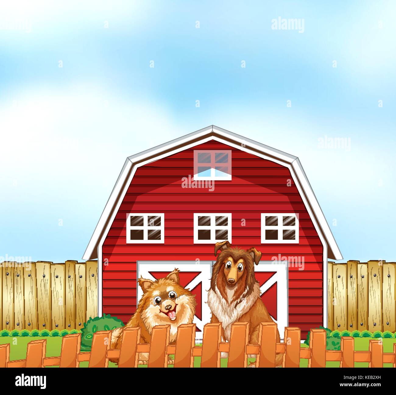 Fence building in front Stock Vector Images - Alamy