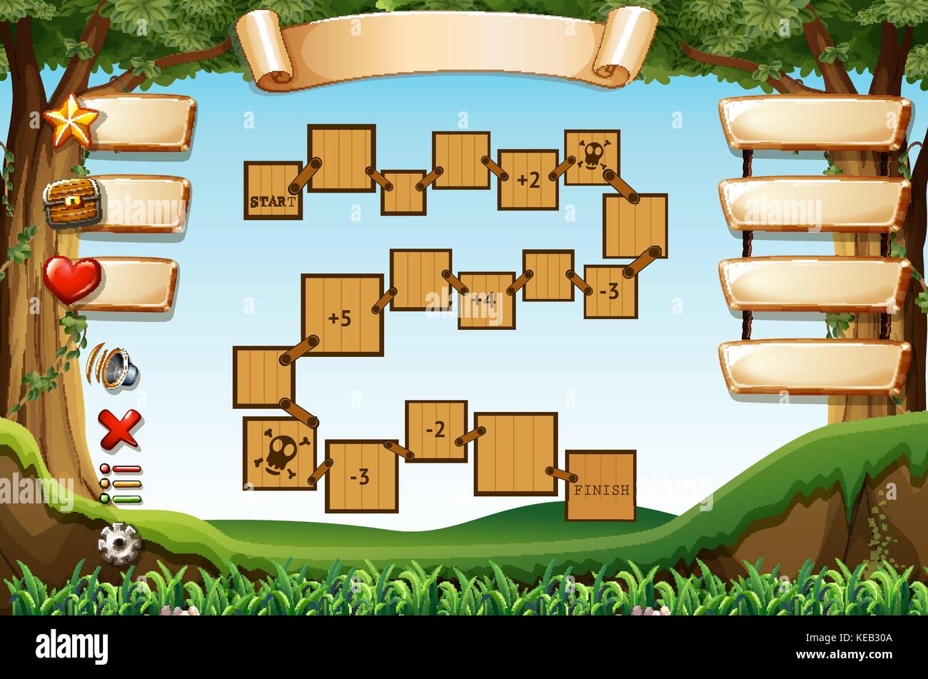 Boardgame template with field and trees Stock Vector Image & Art - Alamy