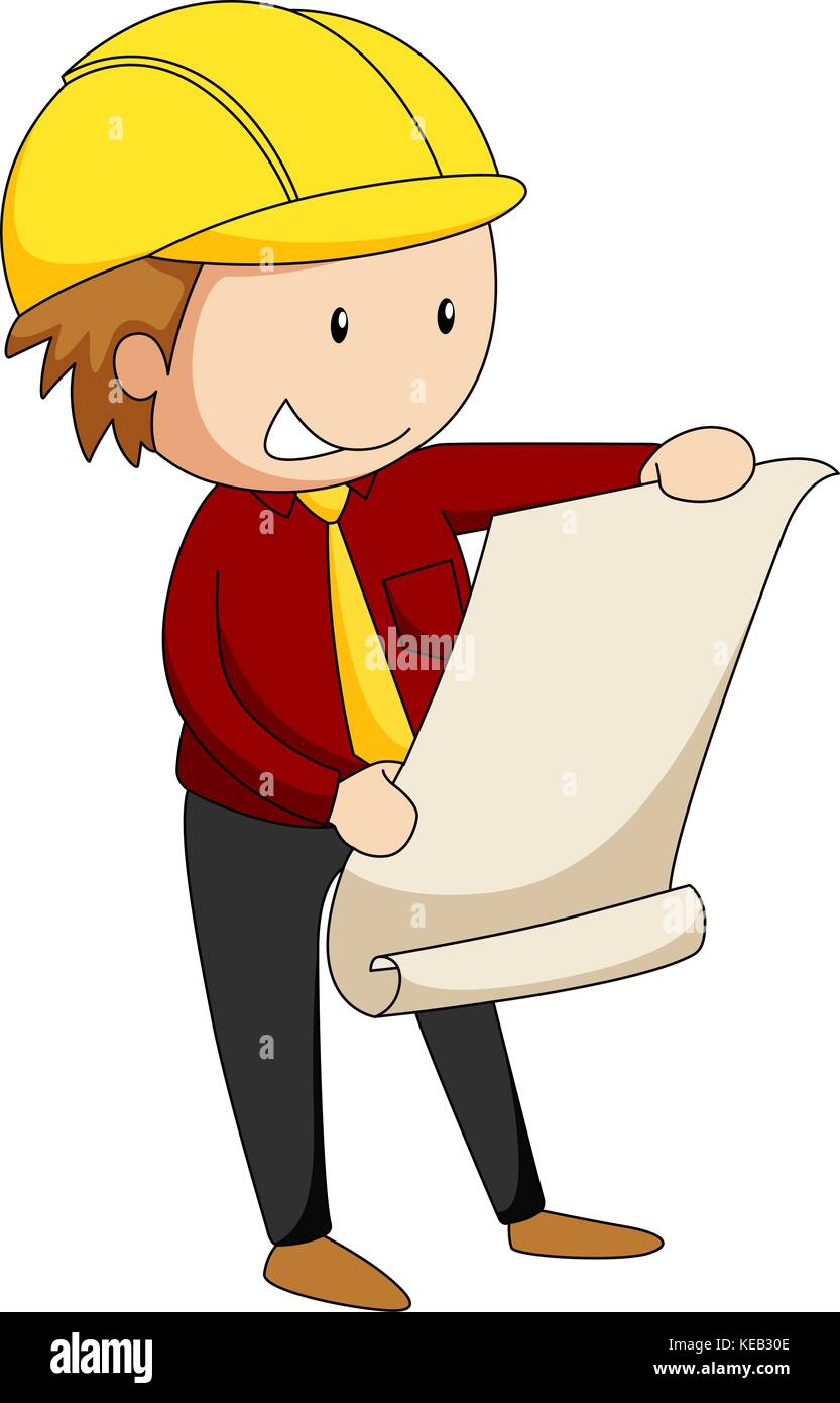 Male engineer drawing on Stock Vector Images - Alamy