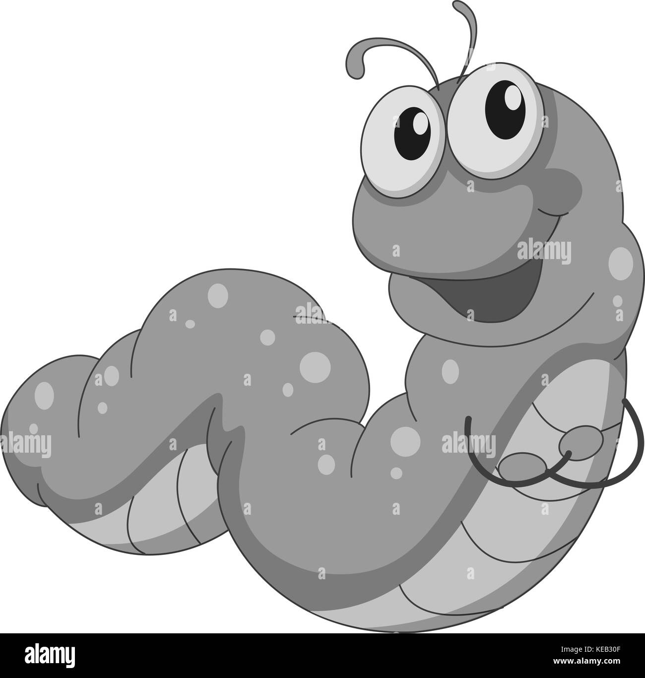 Close up happy worm crawling alone Stock Vector Image & Art - Alamy