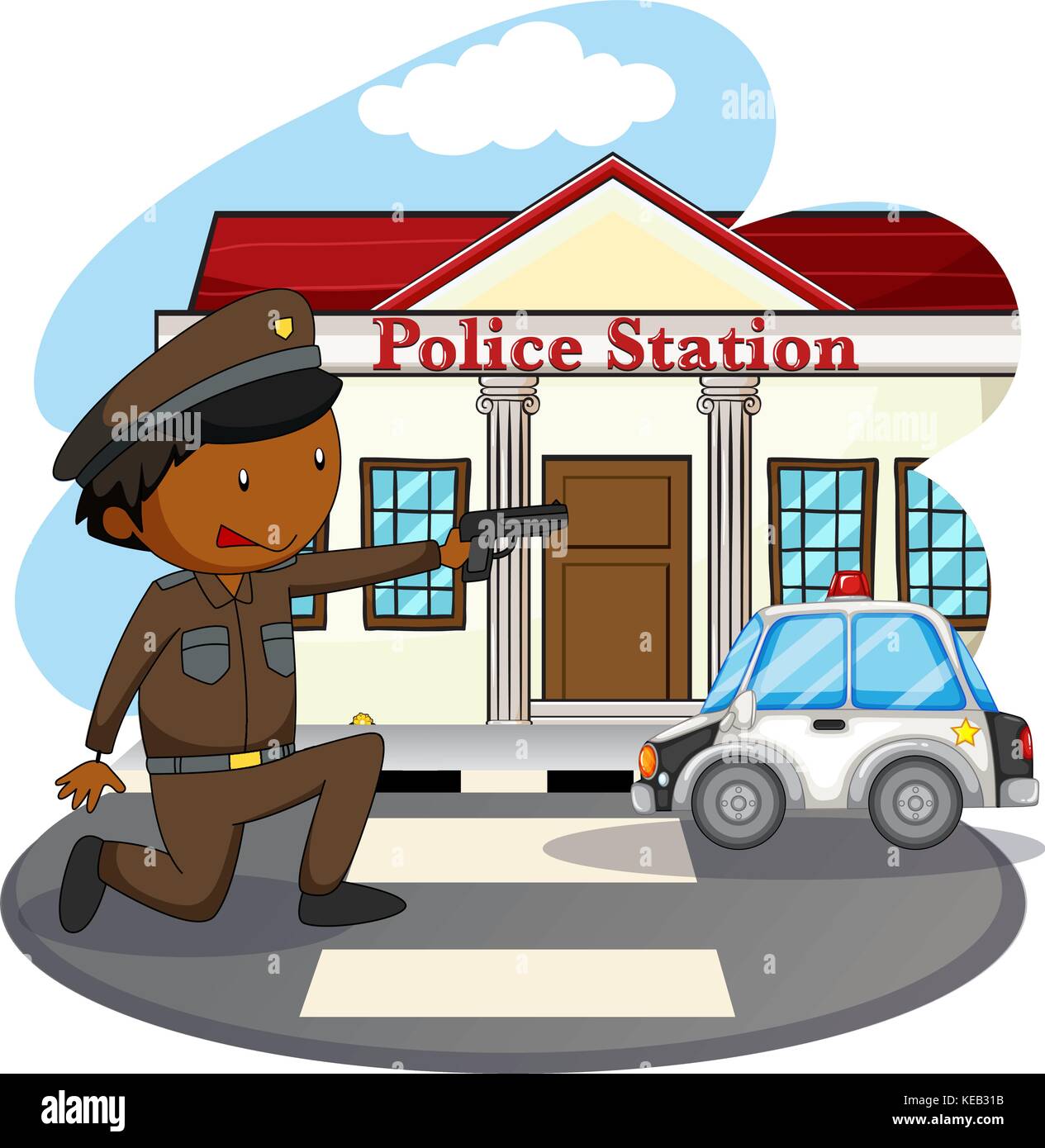 Police officer in vehicle Stock Vector Images - Alamy
