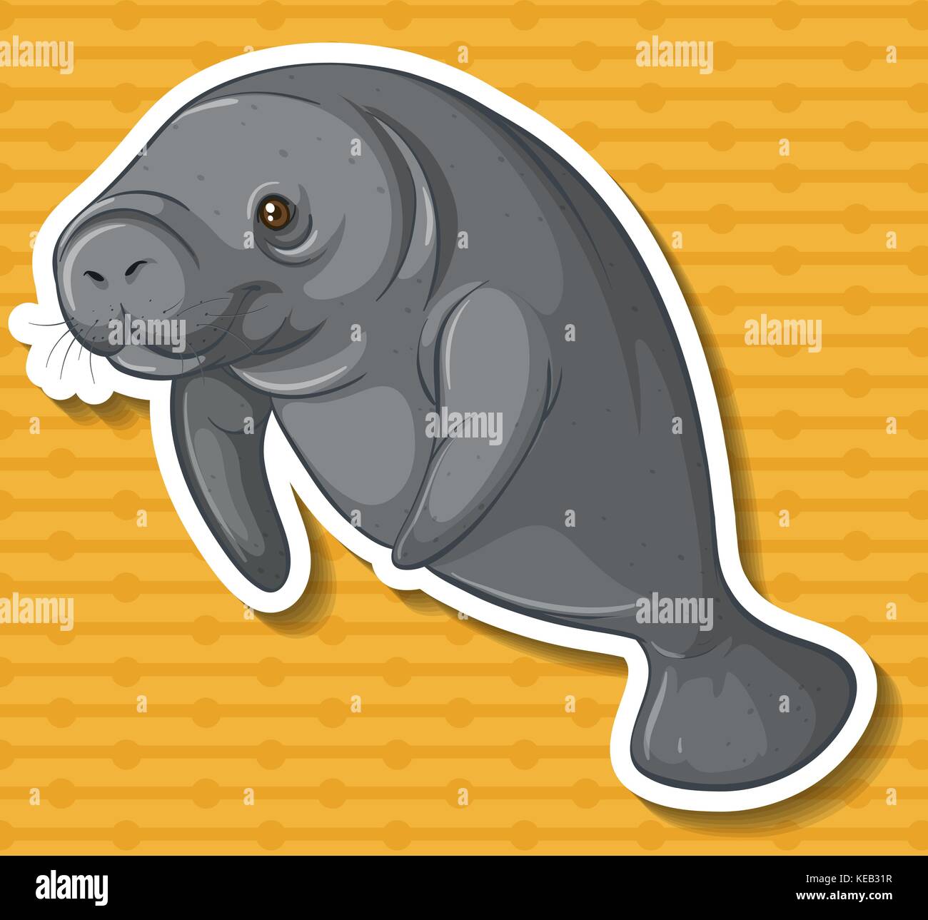 Close up sea cow swimming alone Stock Vector Image & Art - Alamy