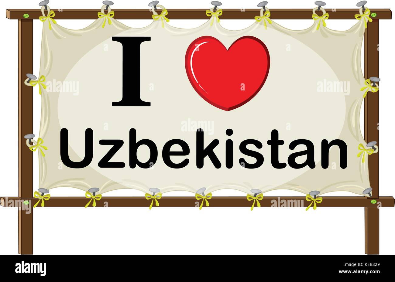 Illustration of I love Uzbekistan banner Stock Vector Image & Art - Alamy