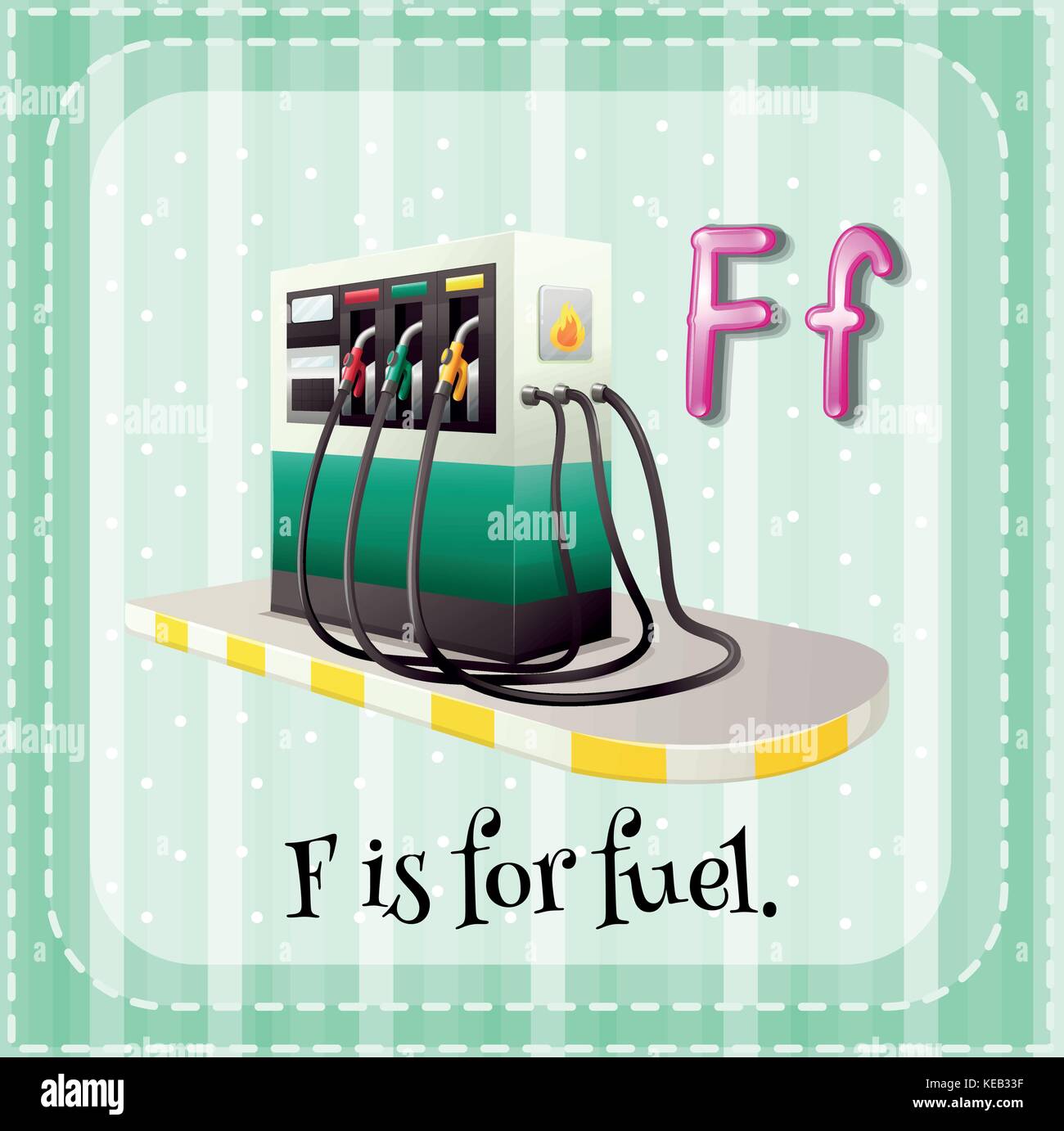 Flashcard letter F is for fuel Stock Vector Image & Art - Alamy